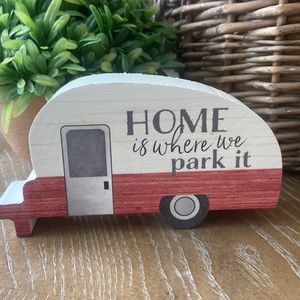 Accents | Retro Camper Trailer Home Is Where We Park It Rustic Wood ...